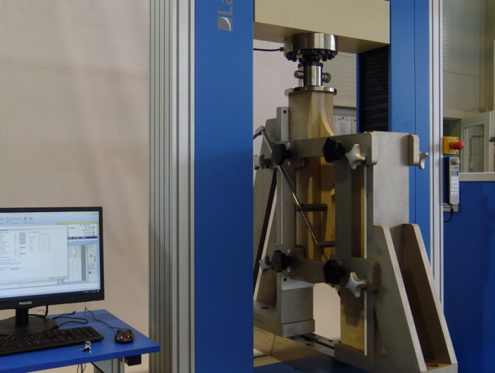 testing wood in tension, compression and bending.