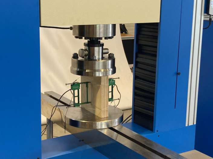 testing wood in tension, compression and bending.