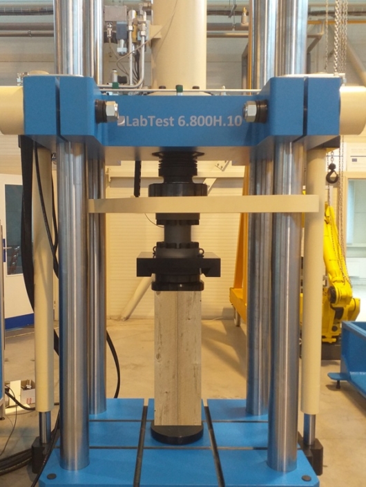 testing wood in tension, compression and bending.