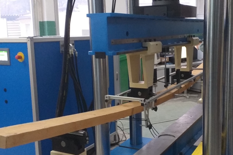 testing wood in tension, compression and bending.